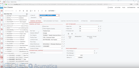 Setting Up an Inventory Item in Acumatica Demo